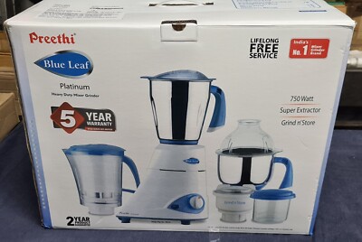 Great Price - Preethi Brand Blue Leaf Platinum 750 Watts Mixer Grinder ...
