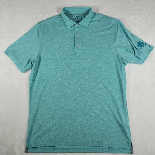 Johnnie O Polo Top Shelf Shirt Mens Large Teal Blue Green UPF 50 Soft ...
