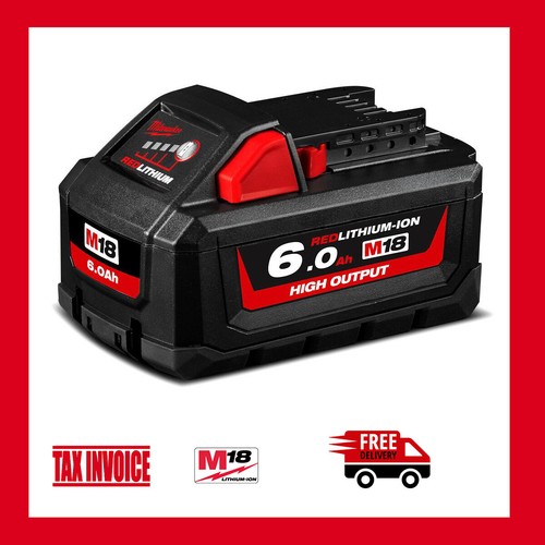 Milwaukee M18HB6 18V 6.0Ah RED High Output Battery M18 - Geniune | eBay ...