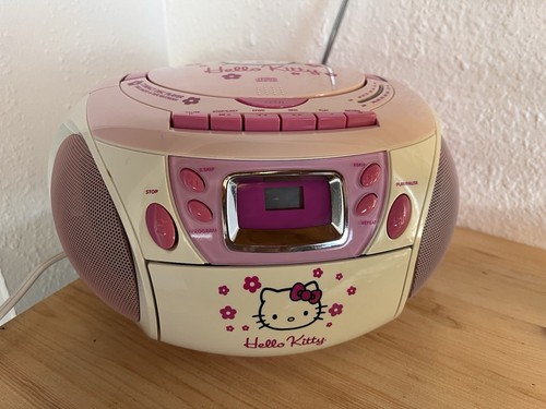 Hello Kitty AM/FM Radio Cassette Recorder CD Player Boombox Tested ...