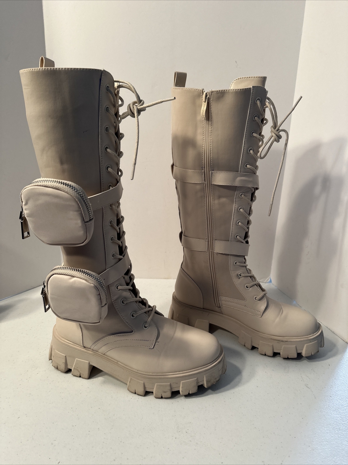 Nature Breeze Tan Thick Platform Knee High Boots Wom… - Gem