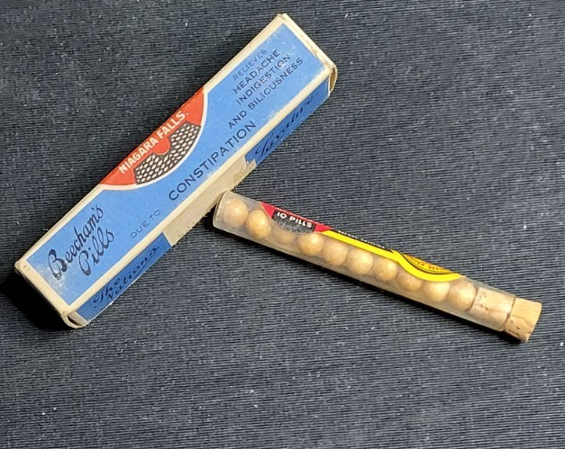 NOS Quack Medicine Sample Size Box & Bottle Beecham's Pills St Helens ...