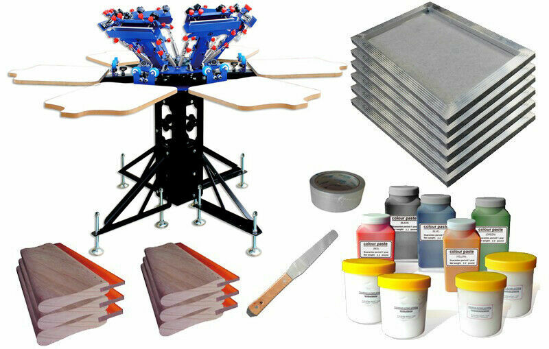 TECHTONGDA 6 Color Screen Printing Kit Micro-adjust Beginner Kit Full ...