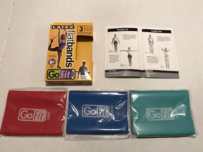 GoFit Latex Flat Bands Kit (Set of 3) Light, Medium, Heavy GF-FBAND | eBay