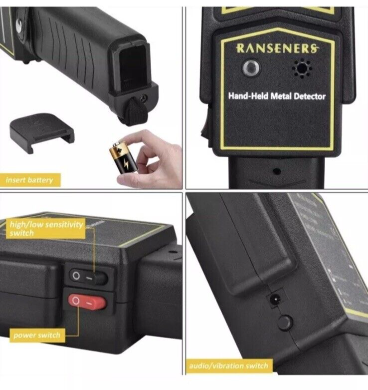 Handheld Metal Detector Wand, Security Wand, Portable Sound & Vibrate ...