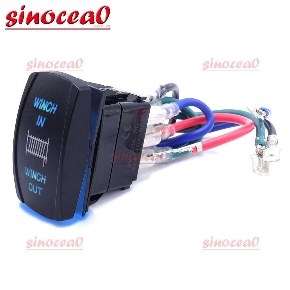 Laser 5 Pin LED LIGHT BAR+7 Pin WINCH IN/OUT Wire Control Rocker Toggle ...