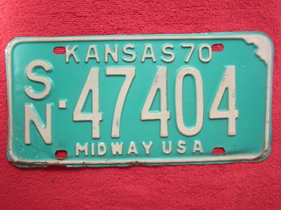 ;LICENSE PLATE Car Tag 1970 KANSAS SN 47404 Shawnee County [Z280] | eBay