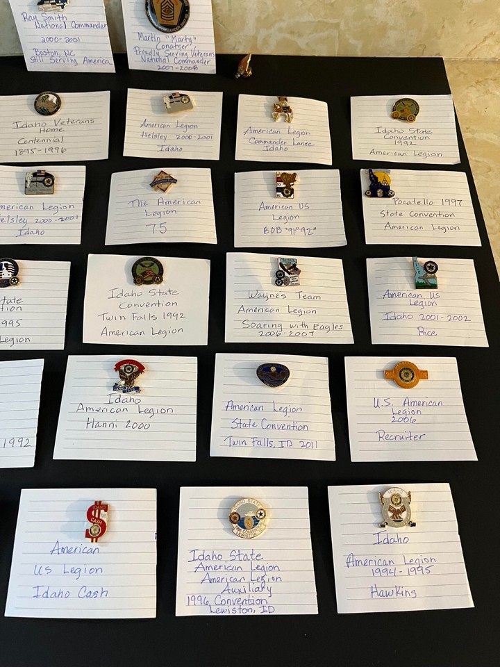 VINTAGE LOT OF 33 LAPEL PIN COLLECTION ( AMERICAN LEGION ) EXCELLENT ...