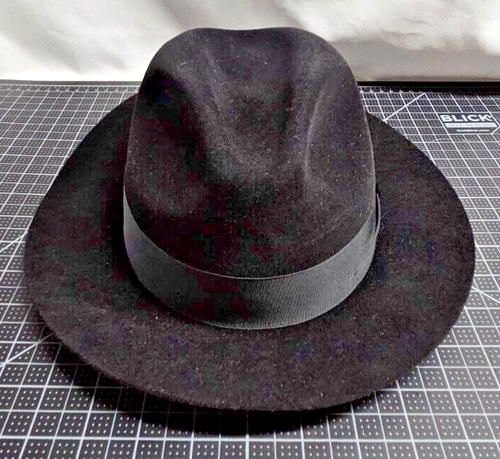 Sterkowski MOSCA rabbit felt fedora hat wide brim triby men's hat Sz 58 ...