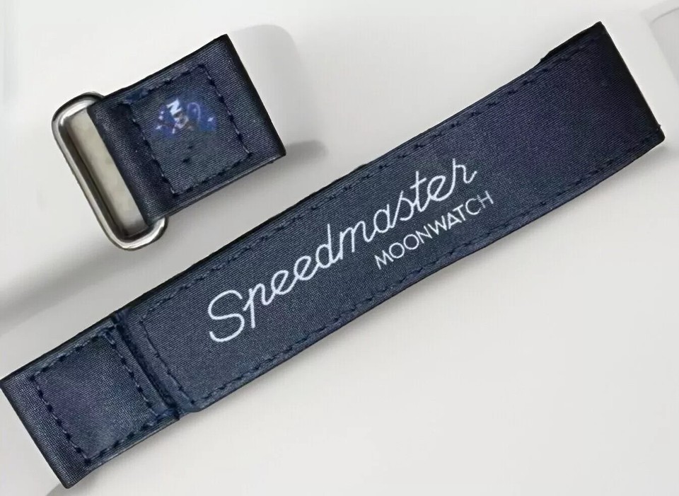 20mm NASA Watch Strap For Omega Speedmaster MoonWatch Black/Blue/Grey ...