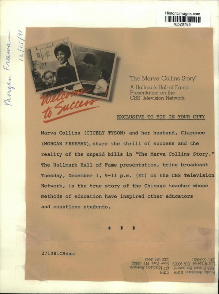 1981 Press Photo Cicely Tyson & Morgan Freeman in "The Marva Collins ...