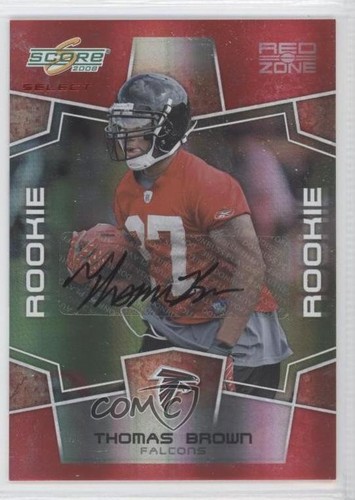 2008 Score Select Rookie Red Zone Auto /30 Thomas Brown #415 Rookie ...