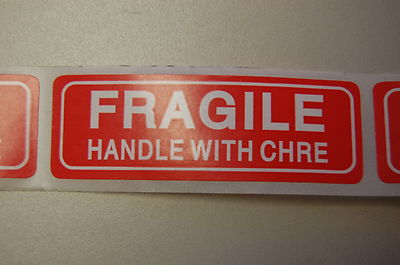 500 1X3 FRAGILE Sticker TYPO CLEARANCE SALE Fragile Label/Sticker USPS ...
