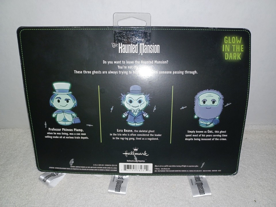 New itty Bittys Haunted Mansion Ghosts Glow in the Dark Hallmark disney ...