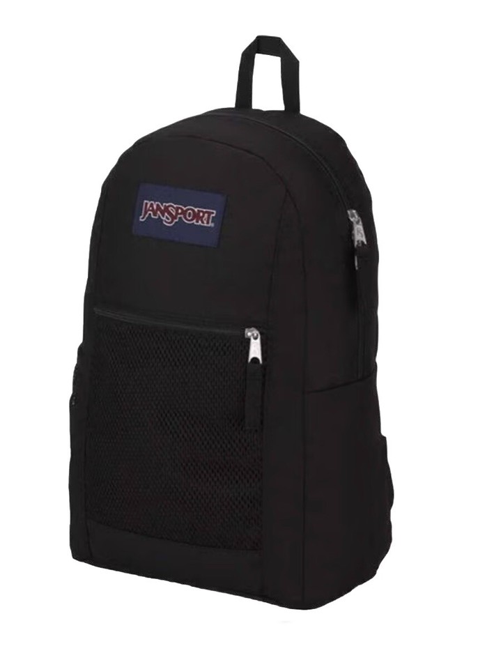 JanSport Zone Backpack Rucksack Black - School work gym bag canvas zip ...