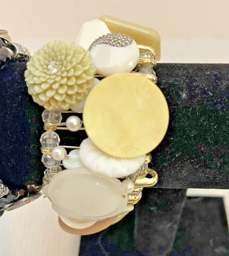 3pc Lot VINTAGE BUTTONS BRACELET MADE WITH ELASTIC & SAFETY PINS | eBay