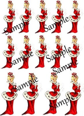 Beautiful Victorian Lady Christmas Waterslide Decals | eBay