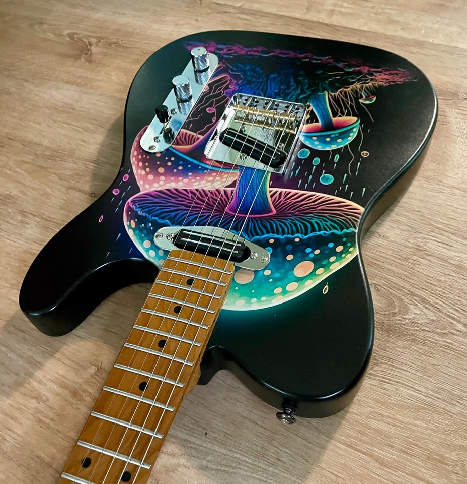 Cosmic Psychedelic Mushroom Custom Telecaster Guitar | eBay
