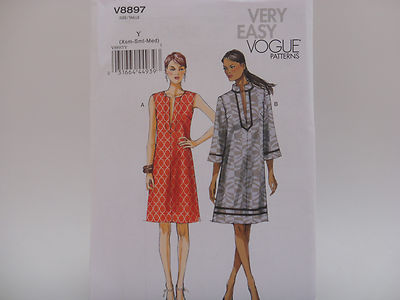 Vogue 8897 V8897 Very Easy Loose Fitting Dress Pattern Misses' (XS-M ...