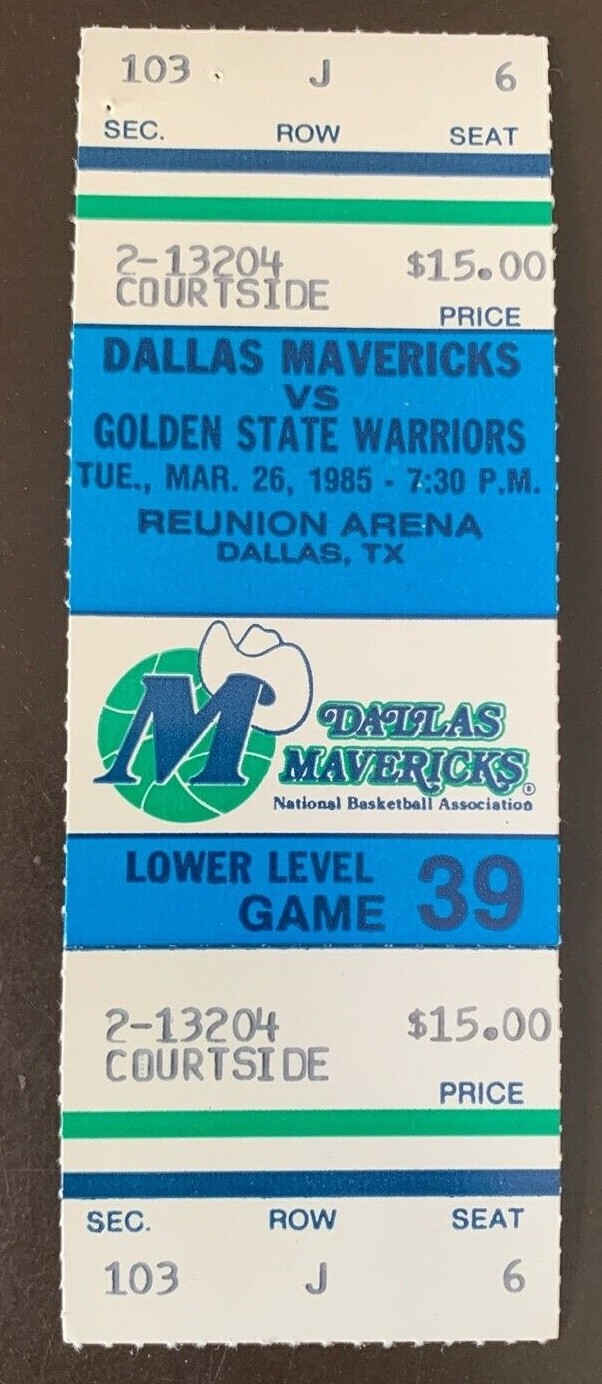 Dallas Mavericks 3/26/1985 NBA ticket stub vs Golden State Warriors | eBay