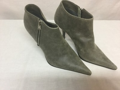 Michel Perry Gray Suede Pointed-Toe Booties Boots Euro 36.5 MSRP $480 ...