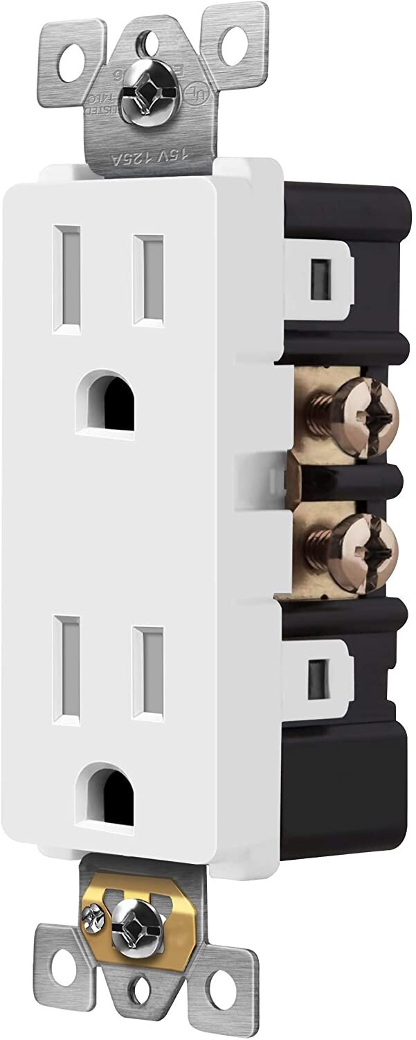 20 Pcs 15 Amp Decorator Electrical Wall Outlet, 15A/125V, UL Listed TR ...