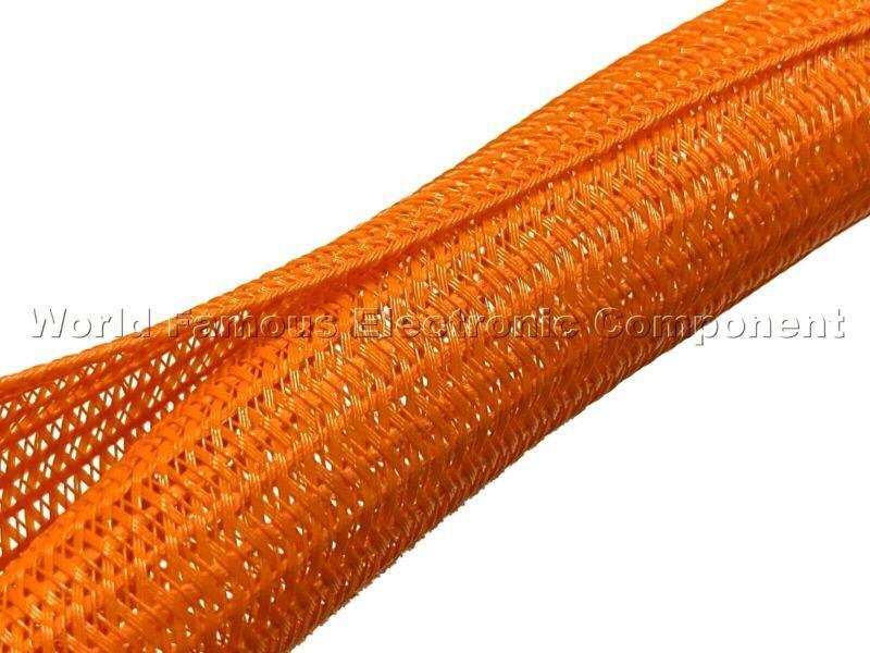 F6N1.00OR 1" Orange Split Braided Cable Sleeving , Split Loom , Wrap ...