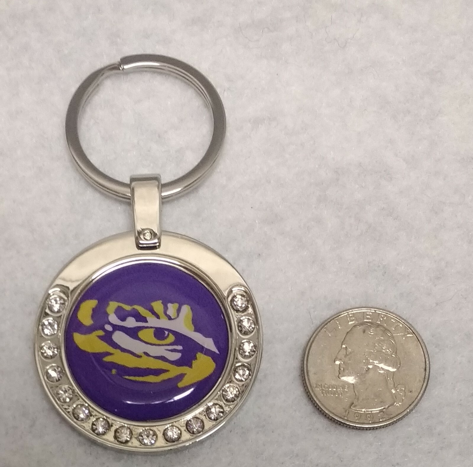 LSU Tigers NCAA Licensed Premium Rhinestone Keychain with split keyring ...