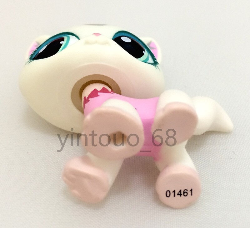 #1699 Pet LPS Felina Murchent White & Pink Kitty Cat Green Eyes | eBay