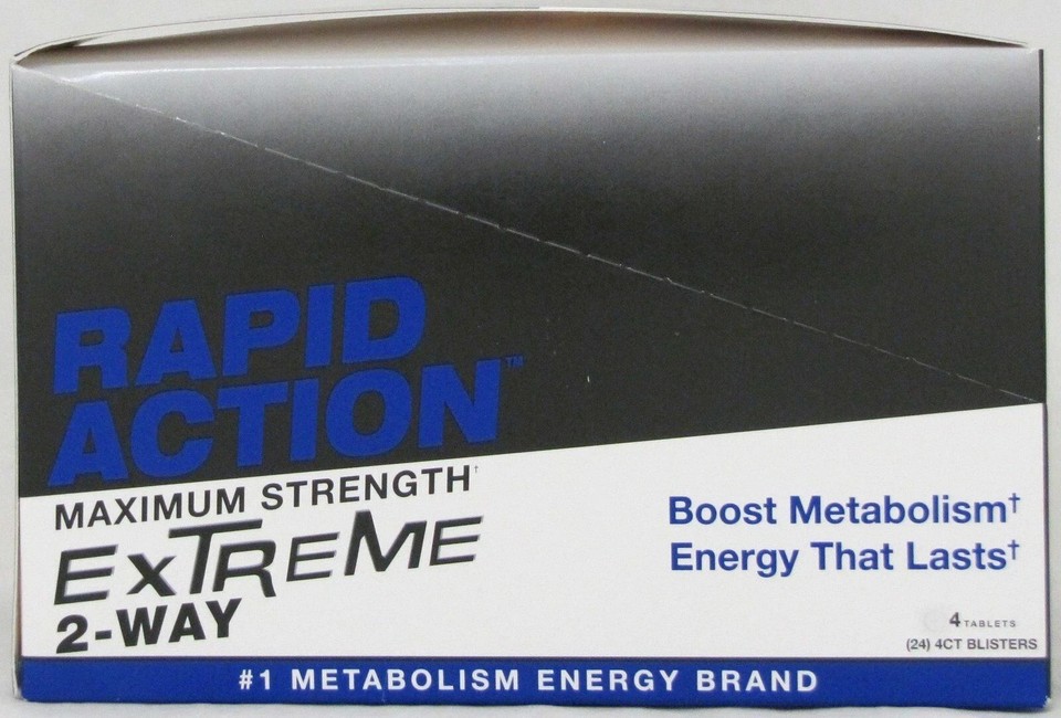 Rapid Action Extreme 2-Way Energy Pills – Maximum Strength – 96 Pills ...