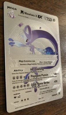 Mewtwo X EX Silver Foil💥Fan Art💥HP753 | eBay
