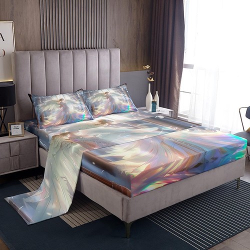 Girls Angel Bed Sheets Set King Size,Angel Wings Sheet Set,Palace ...