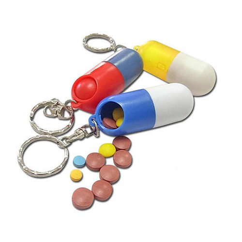 600pcs Pill Case Keychain Pill Boxes Capsule Shape Waterproof Pill Box ...