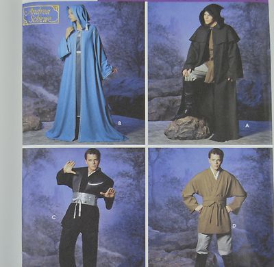 Simplicity 5840 Pattern Fantasy Hooded Cape Jedi Tunic Sci-Fi Robe XS ...