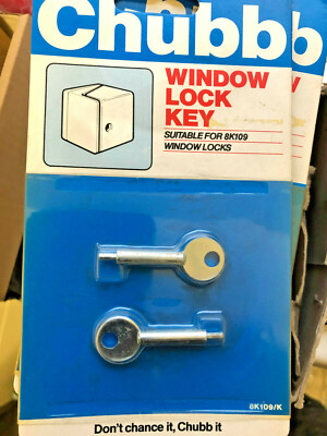 CHUBB REPLACEMENT WINDOW LOCK KEY USE WITH THE CHUBB 8K109 WINDOW LOCK ...