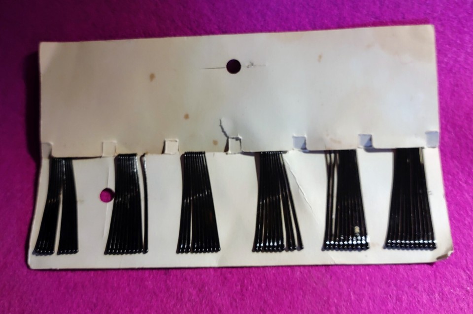Vintage (1950's) Bobby Pins on Card Gayla Black Rubber Tipped | eBay