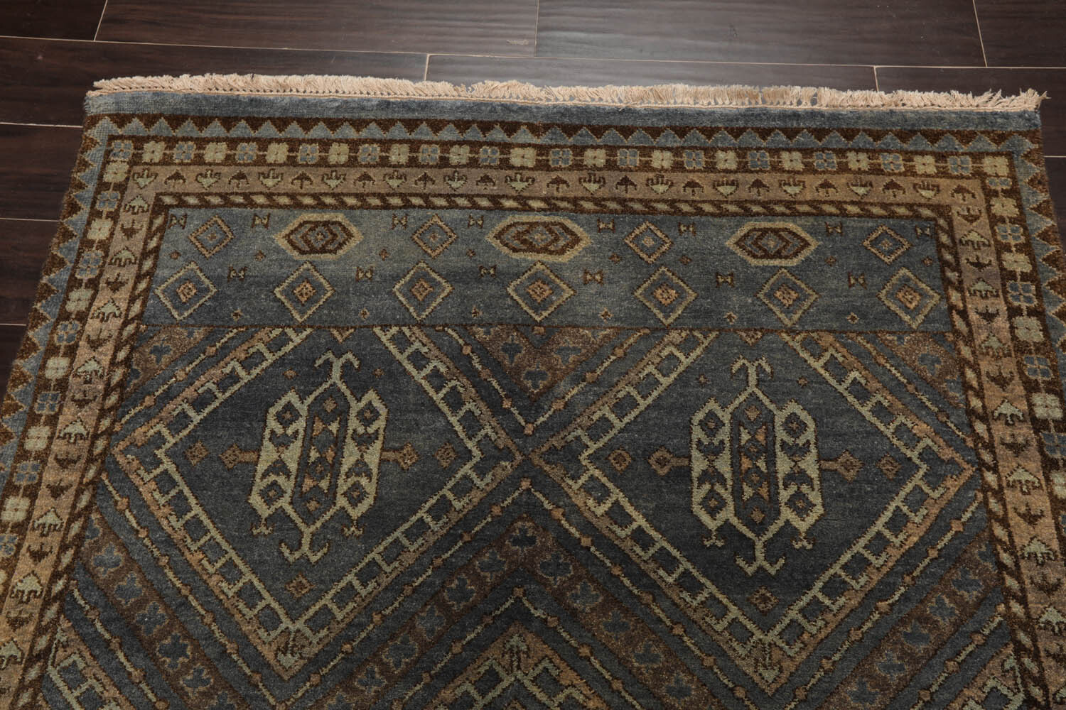 3'11''x6'0" Blue Hand Knotted Traditional Oushak Wool Oriental Area Rug ...