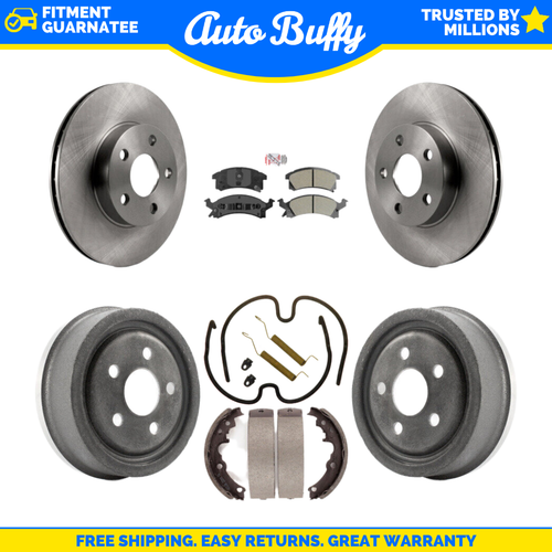 Front Rear Brake Rotors Integrally Molded Pad Drum Kit (7Pc) For ...