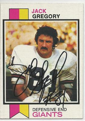 JACK GREGORY Autographed Signed 1973 Topps card New York Giants COA | eBay