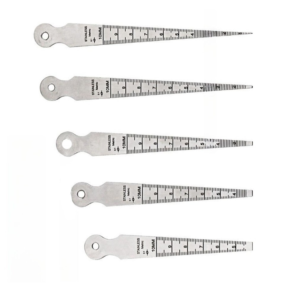 110mm Stainless Steel Triangular Wedge Gauge and Tapered Ruler 5 Blades ...