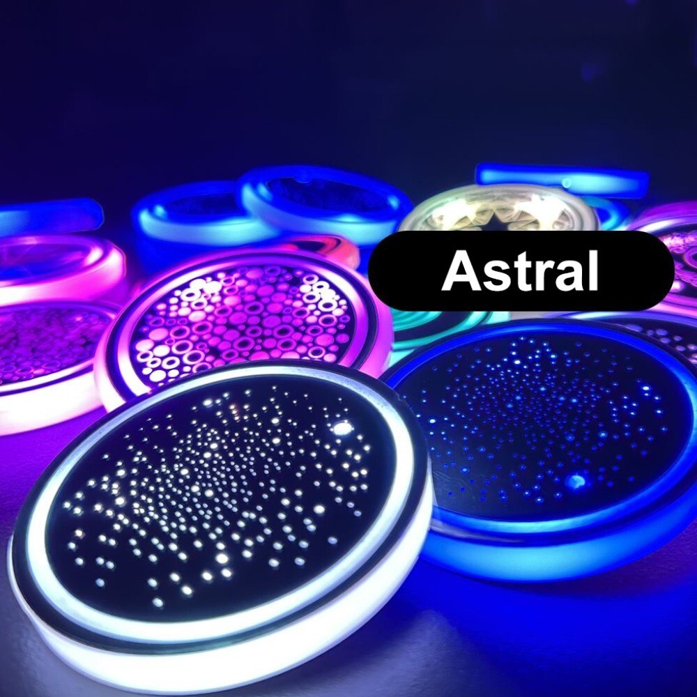 2pcs 7 Colors Light Mats Anti-slip Car Coasters Luminous Water Cup ...