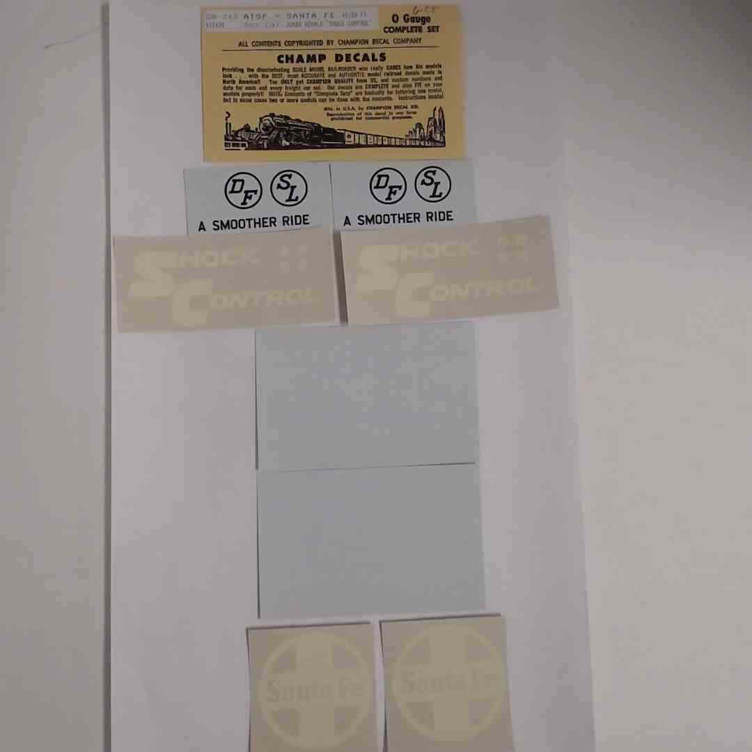 Champ Decals O Scale: ATSF - SANTA FE, Boxcar, 40 & 50' jumbo round ...