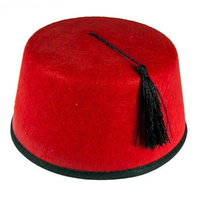 ADULT RED FEZ HAT TURKISH FANCY DRESS TOMMY COOPER TARBOOSH DOCTOR WHO ...