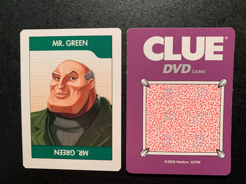 Clue DVD MR GREEN Suspect Card Game Replacement Piece 2006 Hasbro | eBay