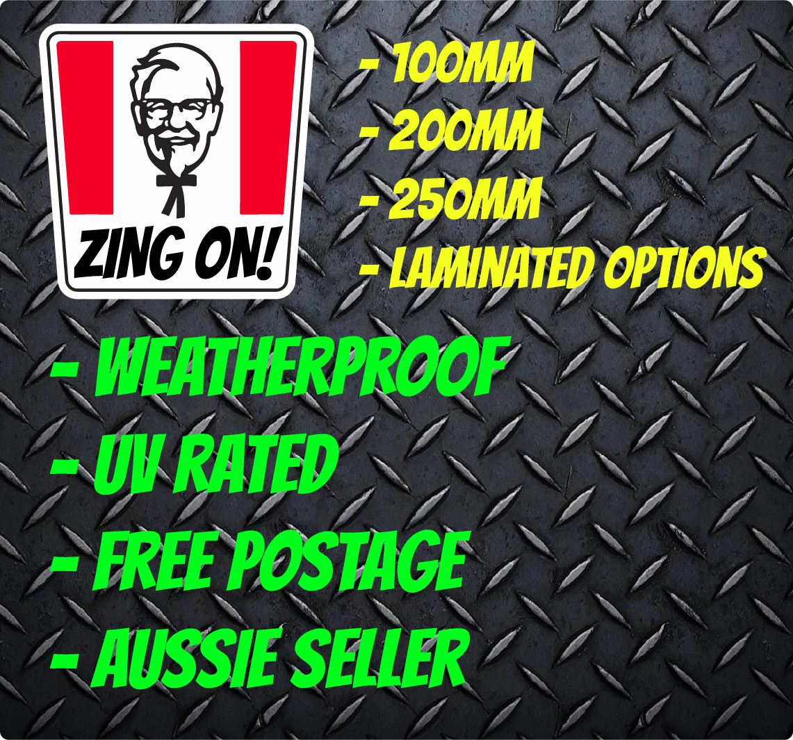 ZING ON! KFC Zinger Box Custom Vinyl Sticker Decal - AWESOME DESIGNS | eBay