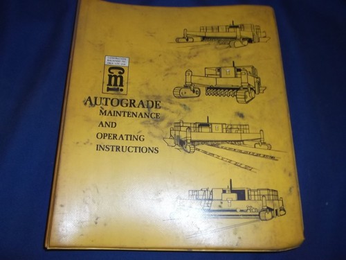 CMI AUTOGRADE MAINTENANCE & OPERATION CATALOG BOOK MANUAL | eBay