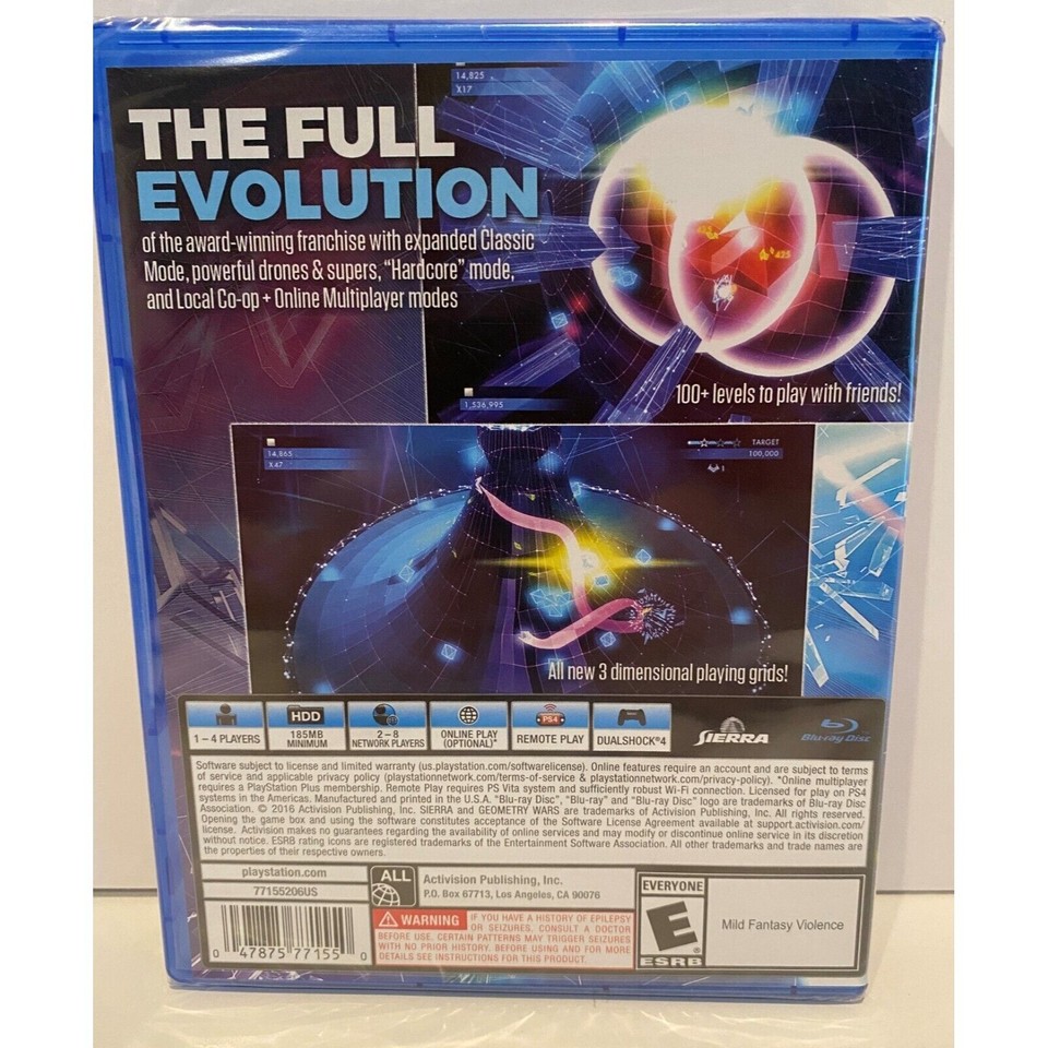 Geometry Wars 3 Dimensions Evolved, NEW Sony PS4 Video Game Playstation ...