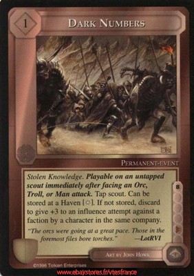 Dark Numbers [Dark Minions] ENG MEDM Middle Earth CCG | eBay
