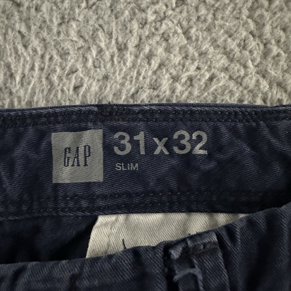 Gap Mens Pants Blue Size 31x32 Chino Slim Fit 100% Cotton | eBay