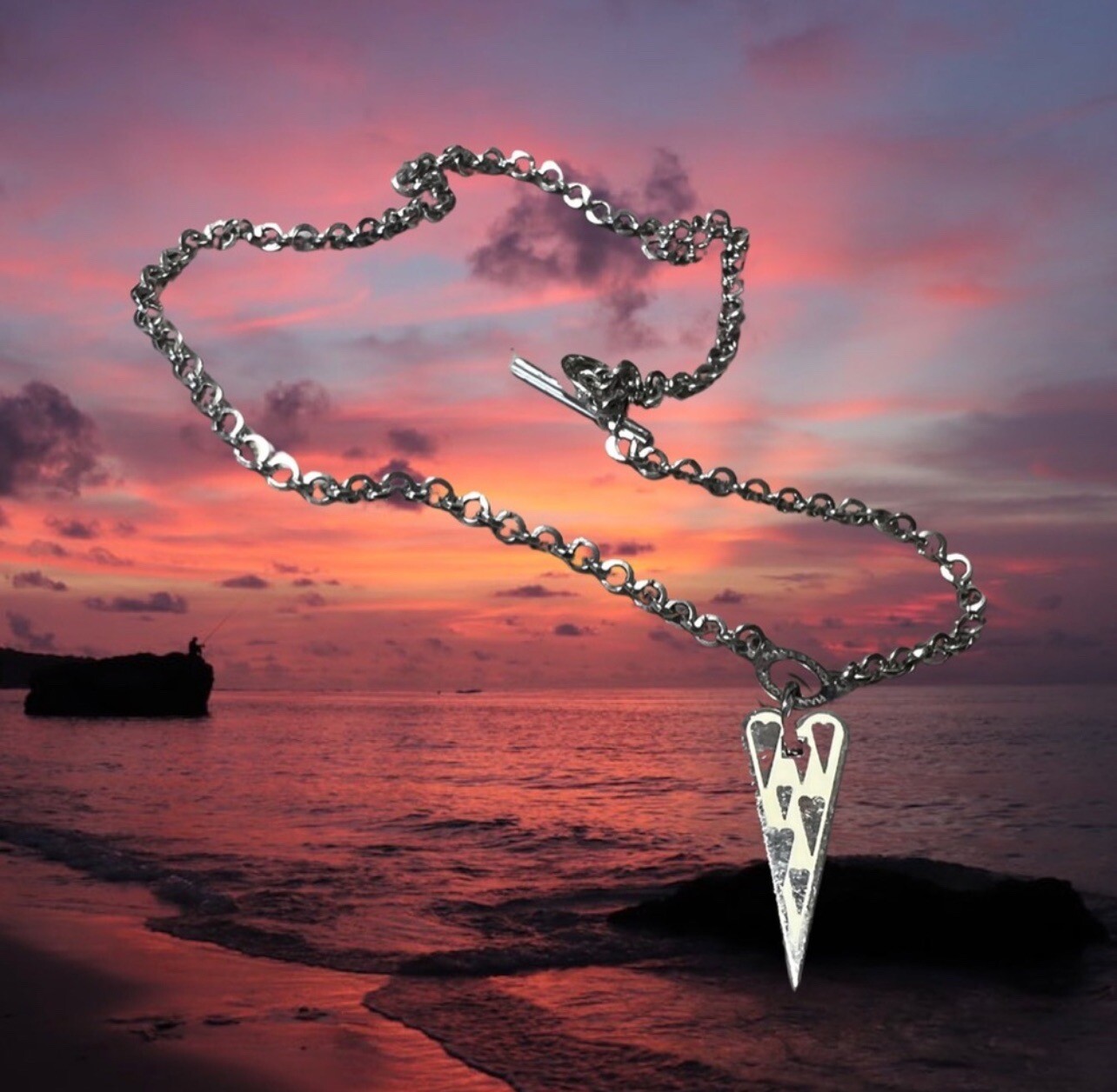 Pianegonda Lovesick Enameled Heart Necklace In Sterling Silver 19” | eBay